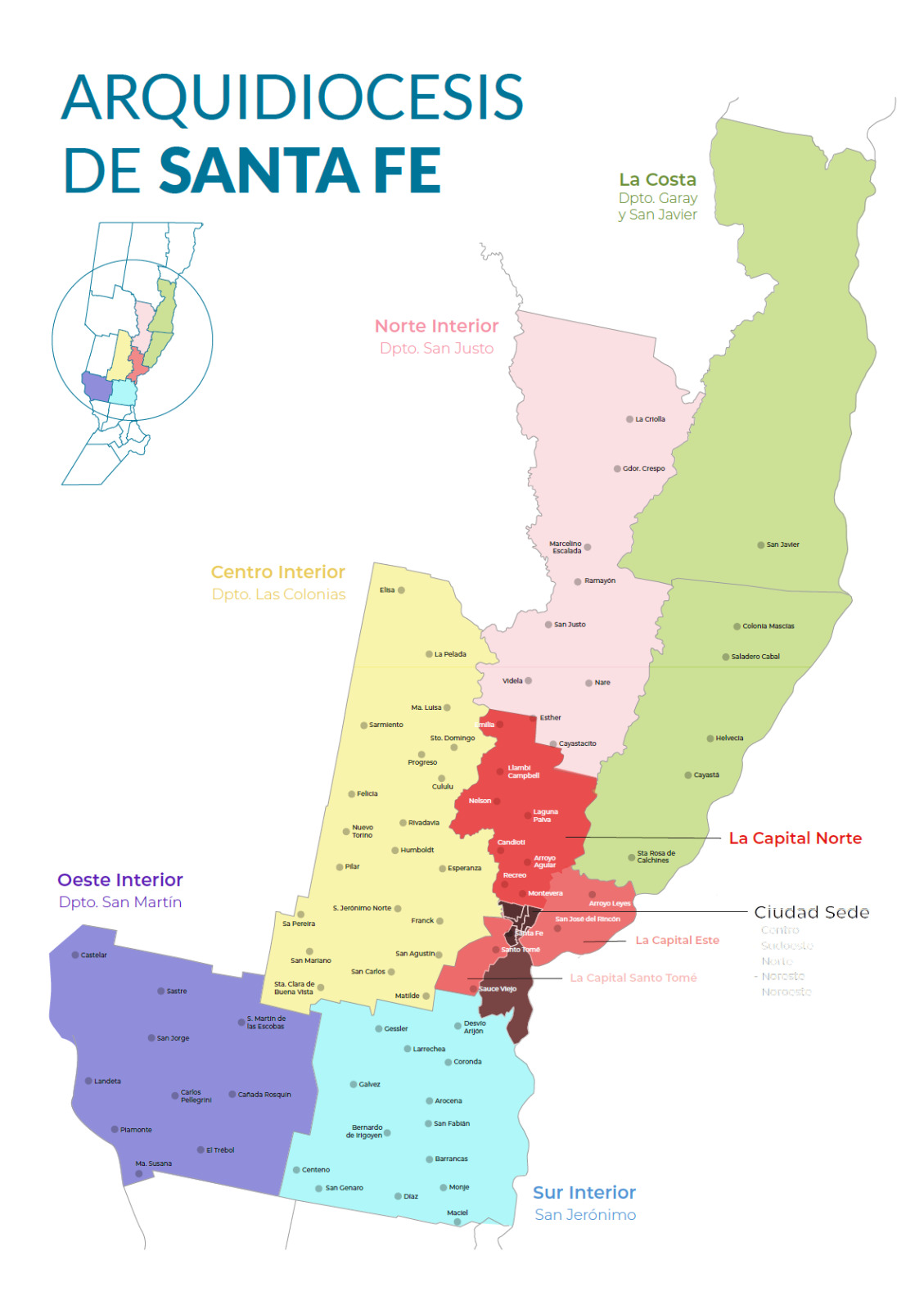 Historia y mapa – Arquidiócesis de Santa Fe de la Vera Cruz
